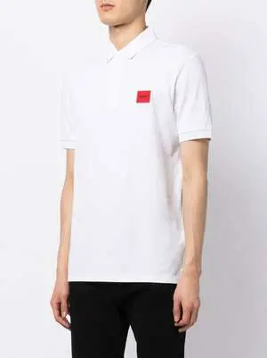 Hugo Logo-patch Cotton Polo Shirt - White