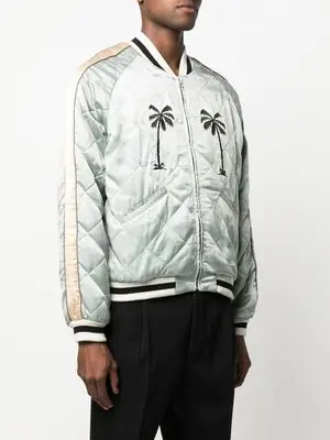 Palm Angels Embroidered Quilted Jacket