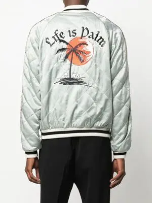 Palm Angels Embroidered Quilted Jacket