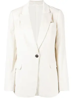 Brunello Cucinelli Ribbed Single-breasted Blazer