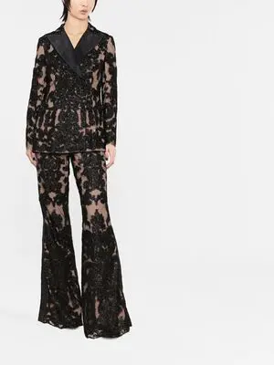 Moschino Lace-overlay Flared Trousers