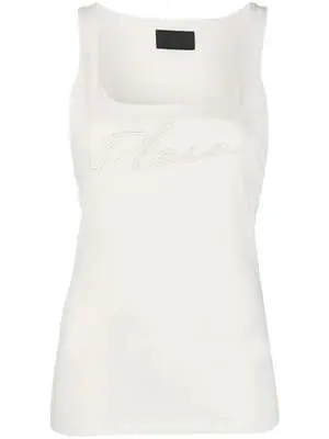 Philipp Plein Logo-embroidered Tank Top - White
