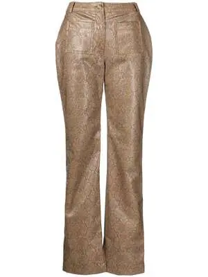 REJINA PYO Ellis Snakeskin-effect Trousers
