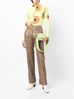 REJINA PYO Ellis Snakeskin-effect Trousers