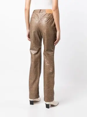 REJINA PYO Ellis Snakeskin-effect Trousers