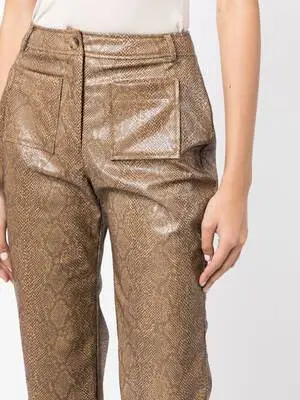 REJINA PYO Ellis Snakeskin-effect Trousers