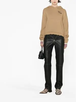Palm Angels Embroidered Logo Knitted Hoodie