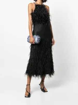 Cult Gaia Joey Ostrich Feather Blouse