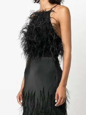 Cult Gaia Joey Ostrich Feather Blouse