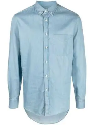 Brunello Cucinelli Long-sleeve Cotton Shirt - Blue