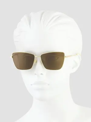 Bottega Veneta Full Metal 59mm Rectangular Sunglasses