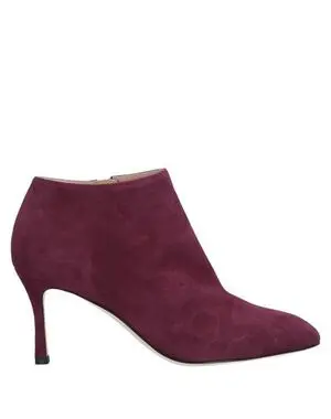 SERGIO ROSSI Woman Ankle Boots Burgundy Size 5 Soft Leather Red