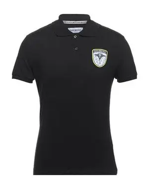 BIKKEMBERGS Polo Shirt Size Cotton, Elastane - Black