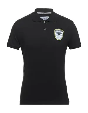 BIKKEMBERGS Polo Shirt Size Cotton, Elastane - Black