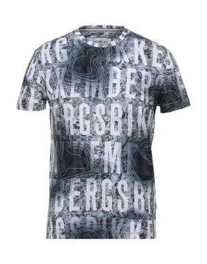 BIKKEMBERGS Man T-shirt Azure Size Xs Cotton, Elastane Grey