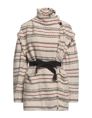 MARANT ETOILE Belted Striped Jacquard Coat