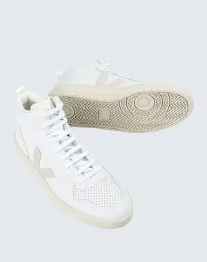 VEJA V-15 High-top Leather Sneakers - White