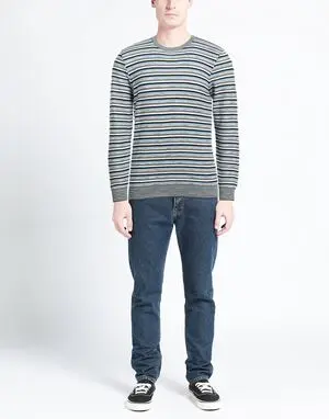 HERITAGE Striped Cotton-linen Sweater - Blue