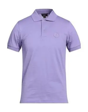 Dunhill Man Polo Shirt Light Blue Size Xs Cotton Purple
