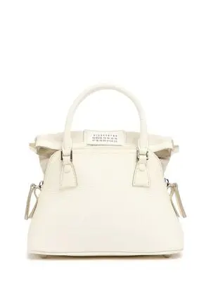MAISON MARGIELA MAISON MARGIELA Grained Leather Top Handle Bag - White