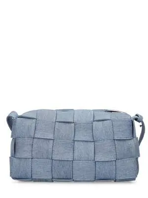 Bottega Veneta Brick Cassette Cotton Denim Shoulder Bag - Washed Indigo