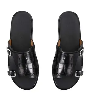 Santoni Crocodile Monk Sandals