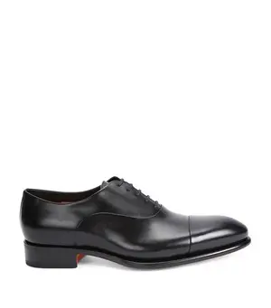 Santoni Leather Oxford Shoes - Black