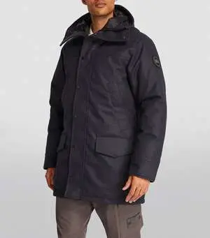 Canada Goose Wool Langford Parka Jacket - Navy