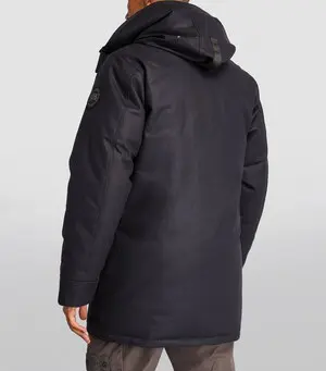 Canada Goose Wool Langford Parka Jacket - Navy