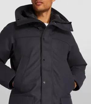 Canada Goose Wool Langford Parka Jacket - Navy