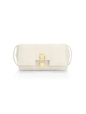 DEMELLIER Women's Midi Alexandria Leather Shoulder Bag - Black - Off White