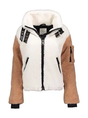 Sam. Denver Sherpa Jacket Camel White