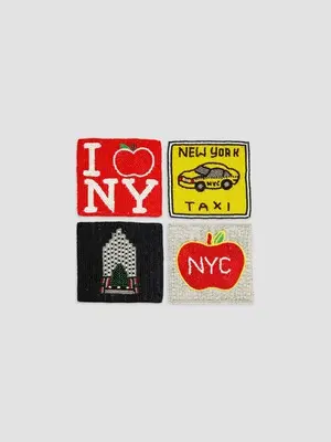 SUDHA PENNATHUR Holiday 2022 Set Of 4 Nyc Coasters - Red
