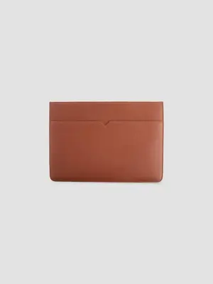 ROYCE NEW YORK Leather Laptop Sleeve/13 - Tan