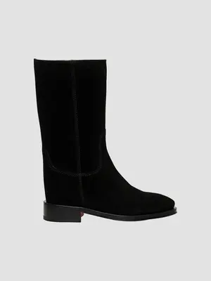 Santoni Fleeces Suede Mid-calf Boots - Black