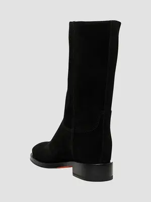 Santoni Fleeces Suede Mid-calf Boots - Black