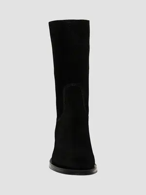 Santoni Fleeces Suede Mid-calf Boots - Black