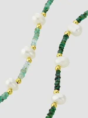 Jia Jia 14k Yellow Gold, Emerald, & Pearl Long Necklace