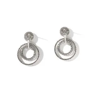 John Hardy Palu Drop Earrings Gold, Pav