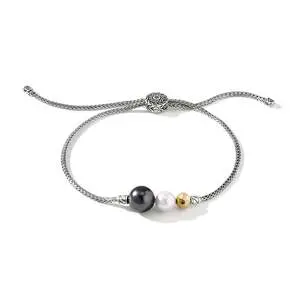 John Hardy Pearl Slider Bracelet Gold - Sterling Silver