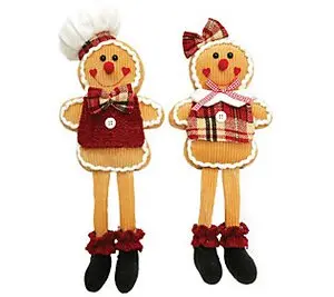 SANTA'S WORKSHOP 18' Seated Gingerbread, Set Of 2 - One-color