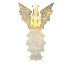PULEO INTERNATIONAL Puleo 60' Outdoor Lighted Angel W/140 Lights, G Ld/white - One-color