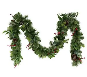 PULEO INTERNATIONAL Puleo 9' X 10' Decorated Christmas Garland With 180 Tips - One-color