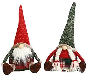 SANTA'S WORKSHOP Inc.9' Country Gnomes, Set Of - One-color