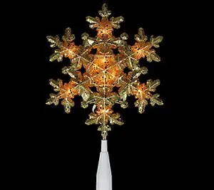 NORTHLIGHT 9' Pre-lit Gold Snowflake Christmas Ree Topper