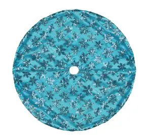 NORTHLIGHT 20' Blue Sequin Snowflake Mini Chris Mas Tree Skirt - One-color