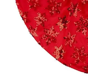 NORTHLIGHT 20' Red Sequin Snowflake Mini Christ As Tree Skirt