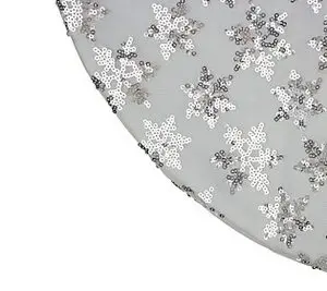NORTHLIGHT Norhtlight 20' White & Silver Sequin Snowflake Ni Tree Skirt