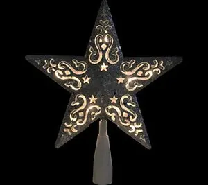 NORTHLIGHT 8.5' Silver Glitter Star Lit Cut Out Design Topper