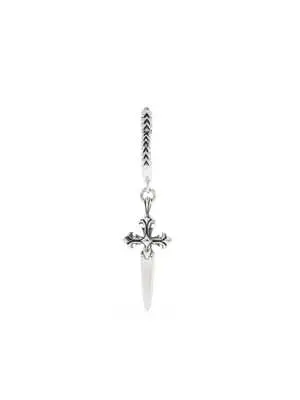 Emanuele Bicocchi Cross Pendant Hoop Earring - Silver